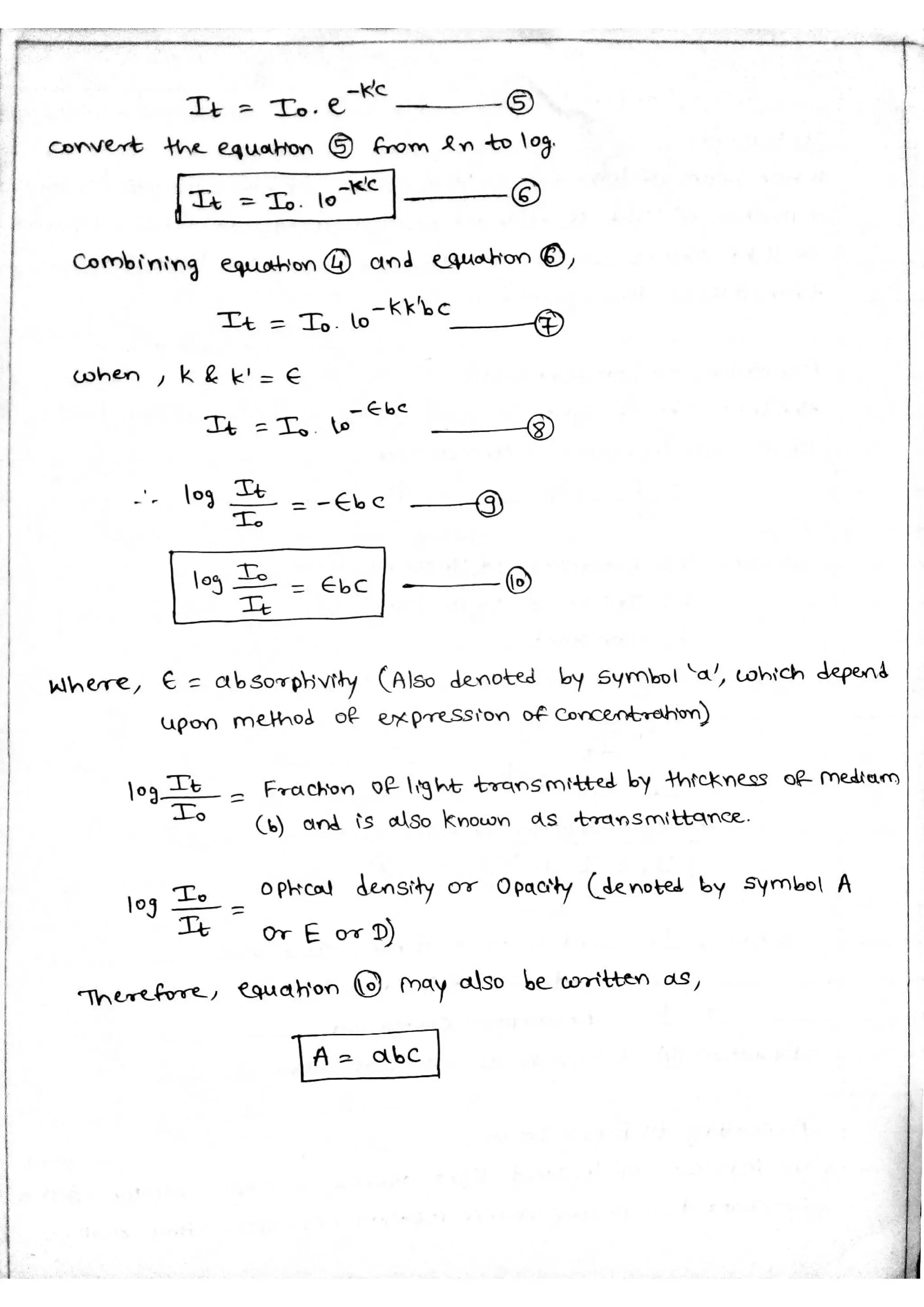 Beer Lambert's Law | PDF