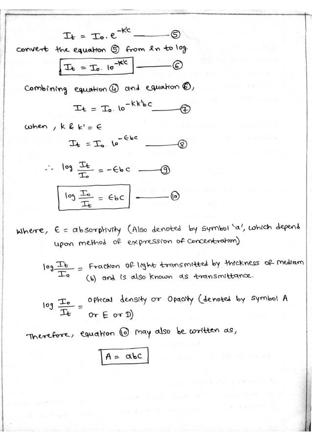 Beer Lambert's Law | PDF