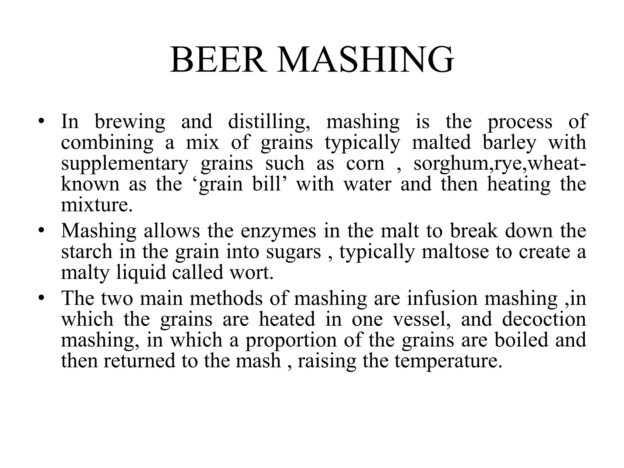 Beer mashing | PPTX