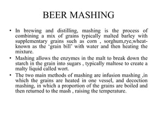 Beer mashing | PPTX