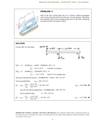 BEER MAT 7 SOLUcionario de mecanica de materiales | PDF