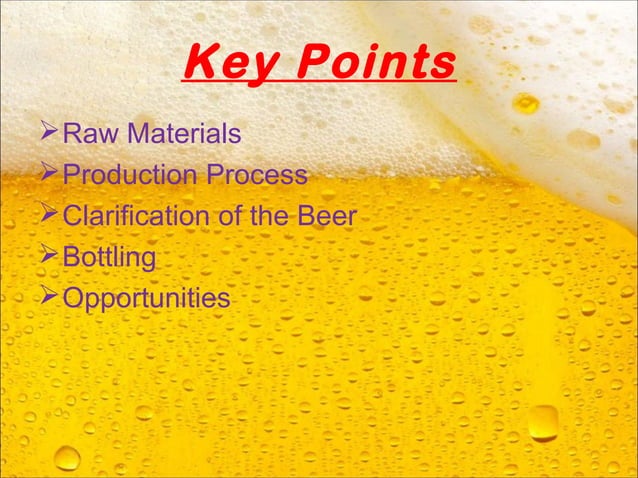 Beer Production | PPT | Chemistry | Science