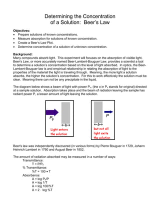 Beers law Beer's law | DOC
