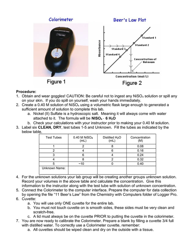 Beers law Beer's law | DOC