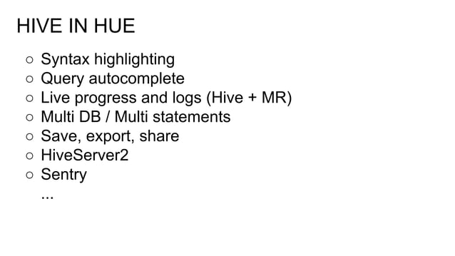 Beeswax Hive editor in Hue | PPT