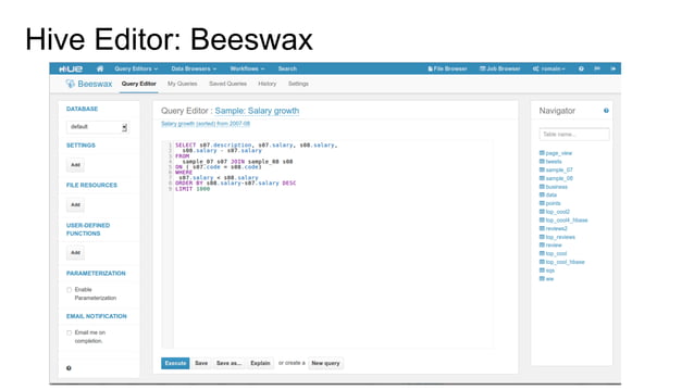 Beeswax Hive editor in Hue | PDF