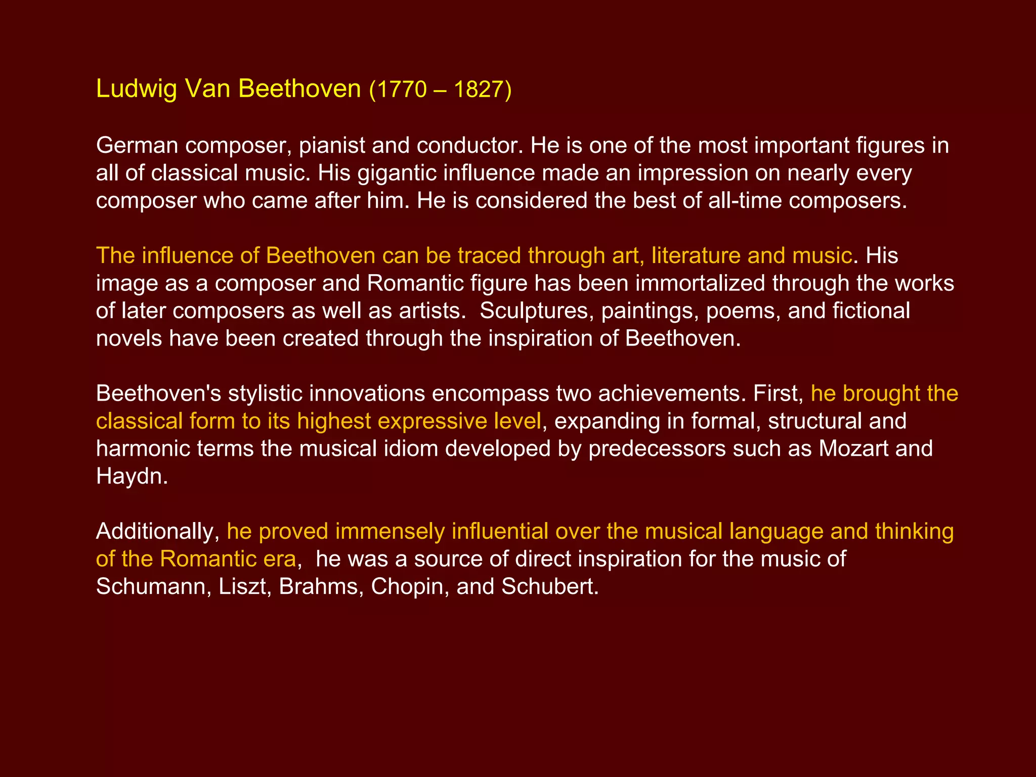 Beethoven Biography | PPT