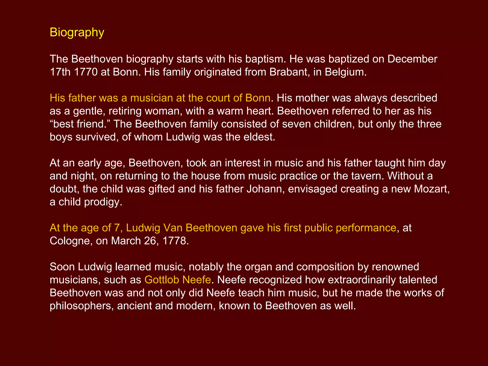 Beethoven Biography | PPT