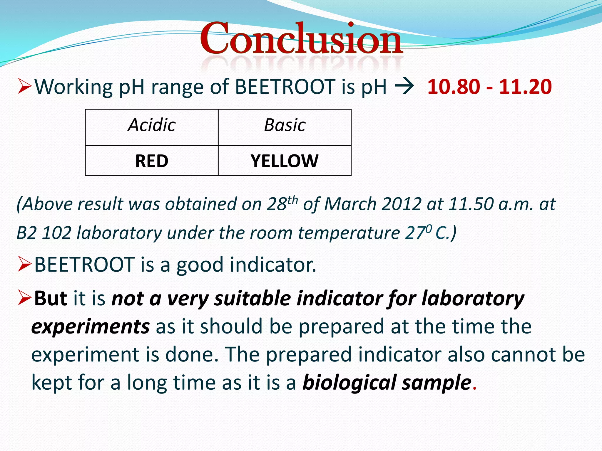 Beetroot as an indicator | PPTX