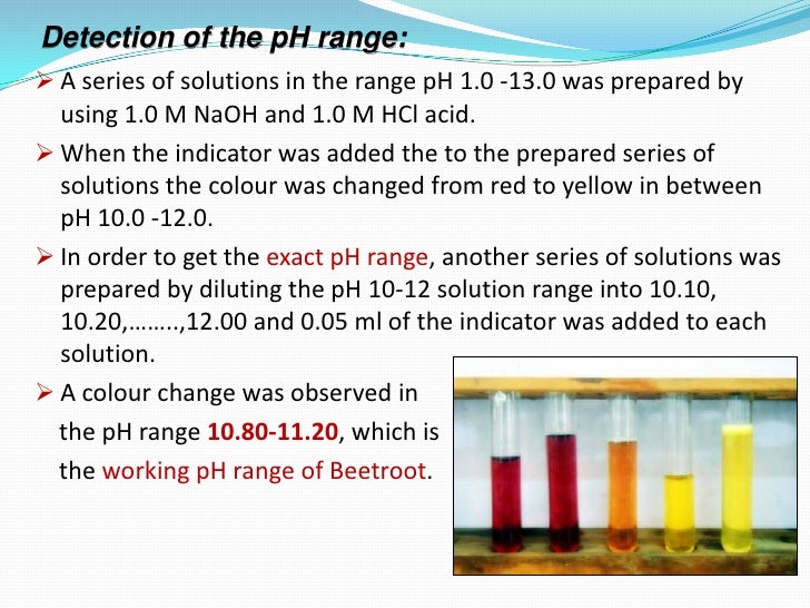 Beetroot as an indicator