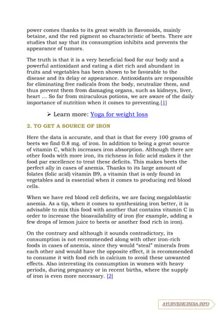 Beetroot Benefits and Nutrition | PDF