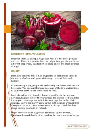 Beetroot Benefits and Nutrition | PDF