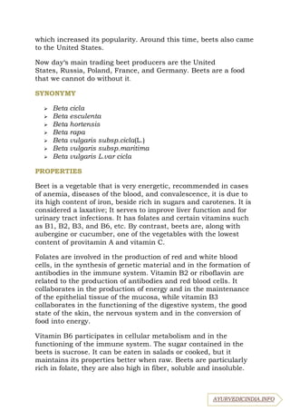 Beetroot Benefits and Nutrition | PDF