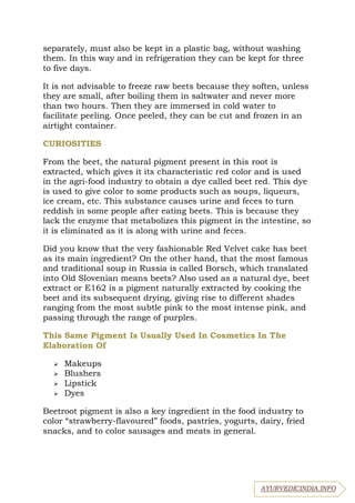 Beetroot Benefits and Nutrition | PDF