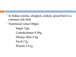 PRODUCTION TECHNOLOGY OF BEETROOT | PPT