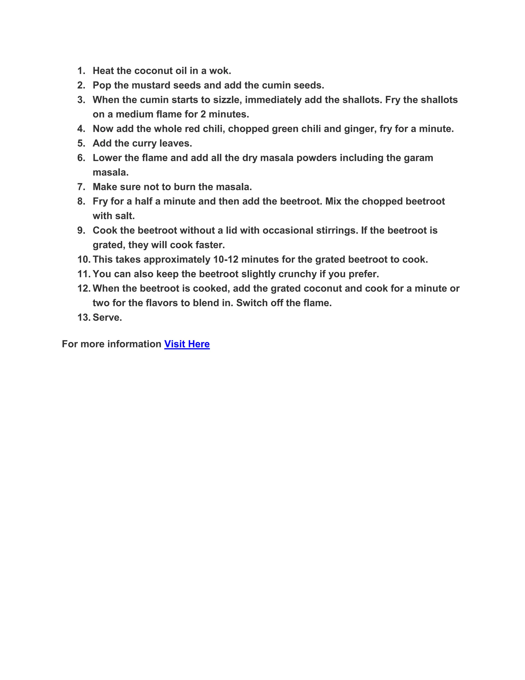 Beetroot thoran recipe | PDF