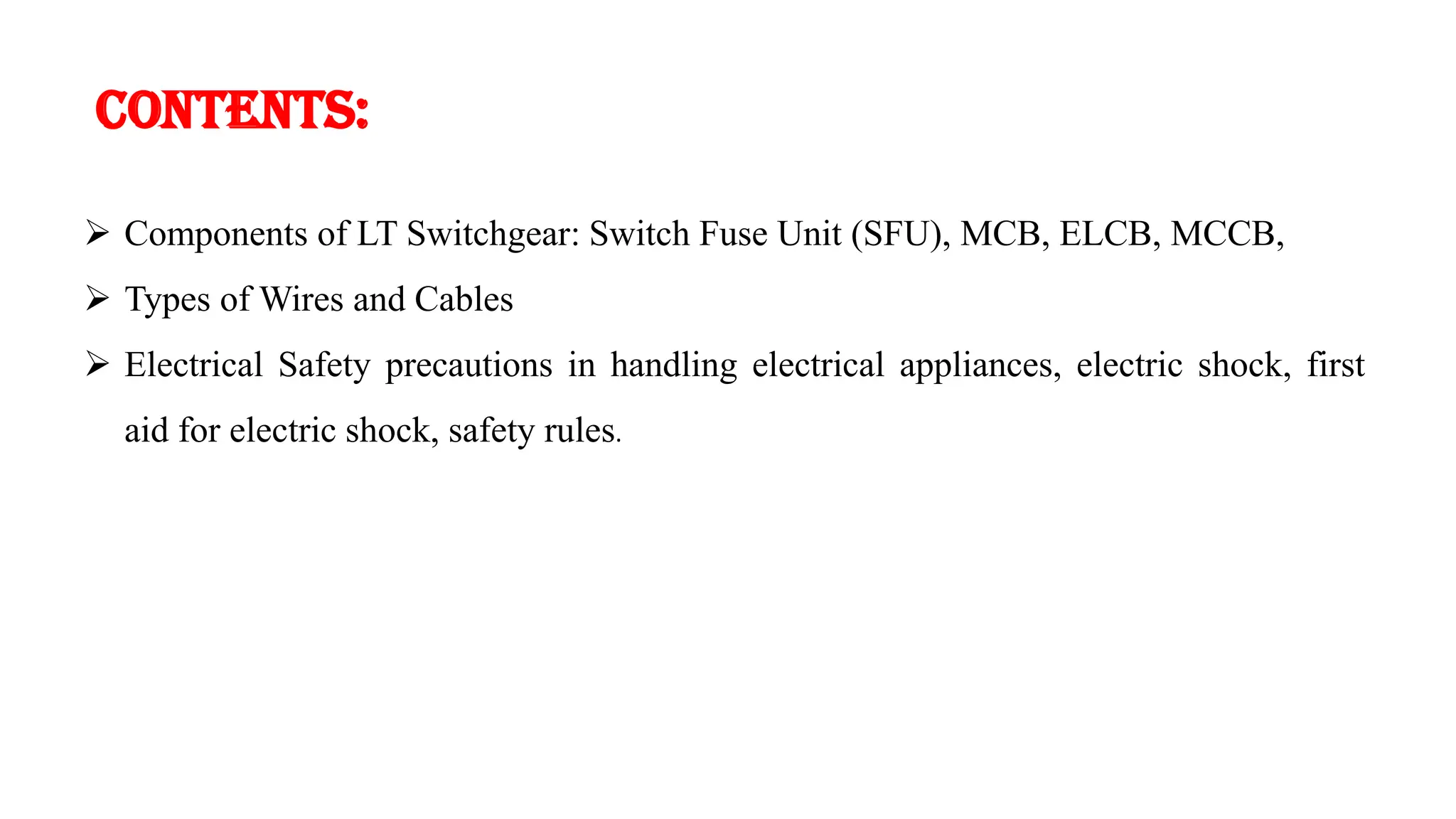 Electrical Installations, MCB, MCCB, ELCB | PDF
