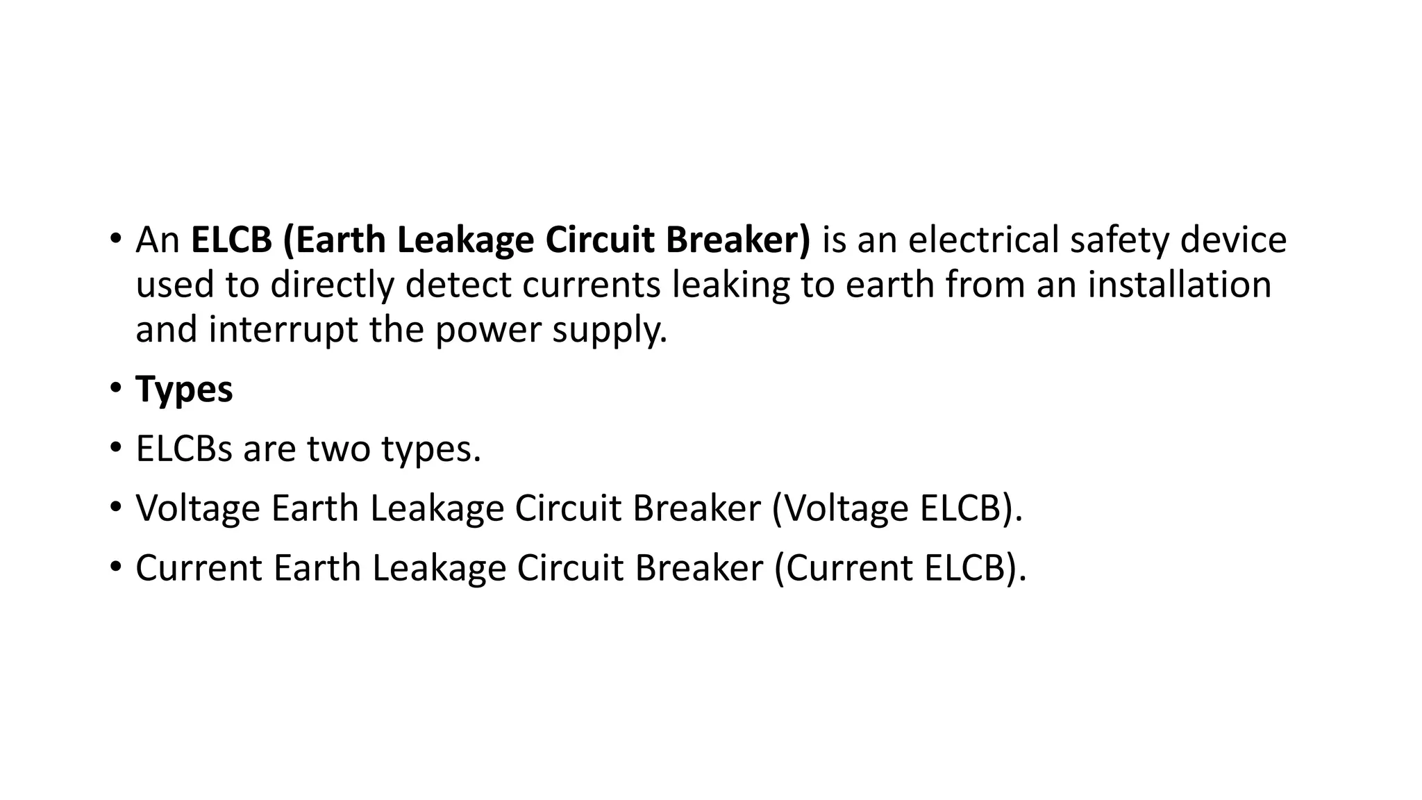 Electrical Installations, MCB, MCCB, ELCB | PDF