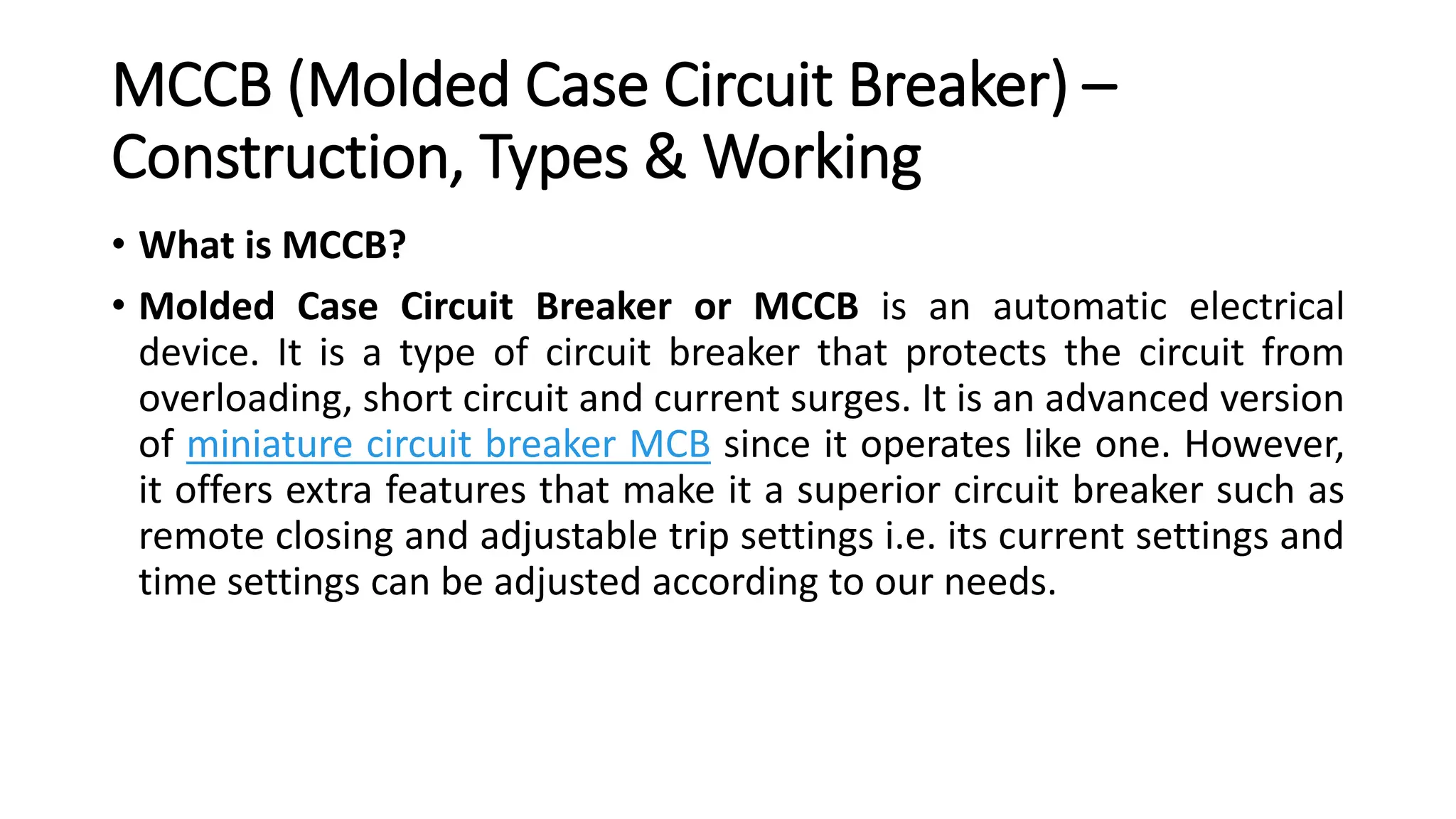 Electrical Installations, MCB, MCCB, ELCB | PDF