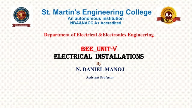 Electrical Installations, MCB, MCCB, ELCB | PDF