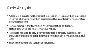 Ratio Analysis for b tech and b.comstudents | PPT