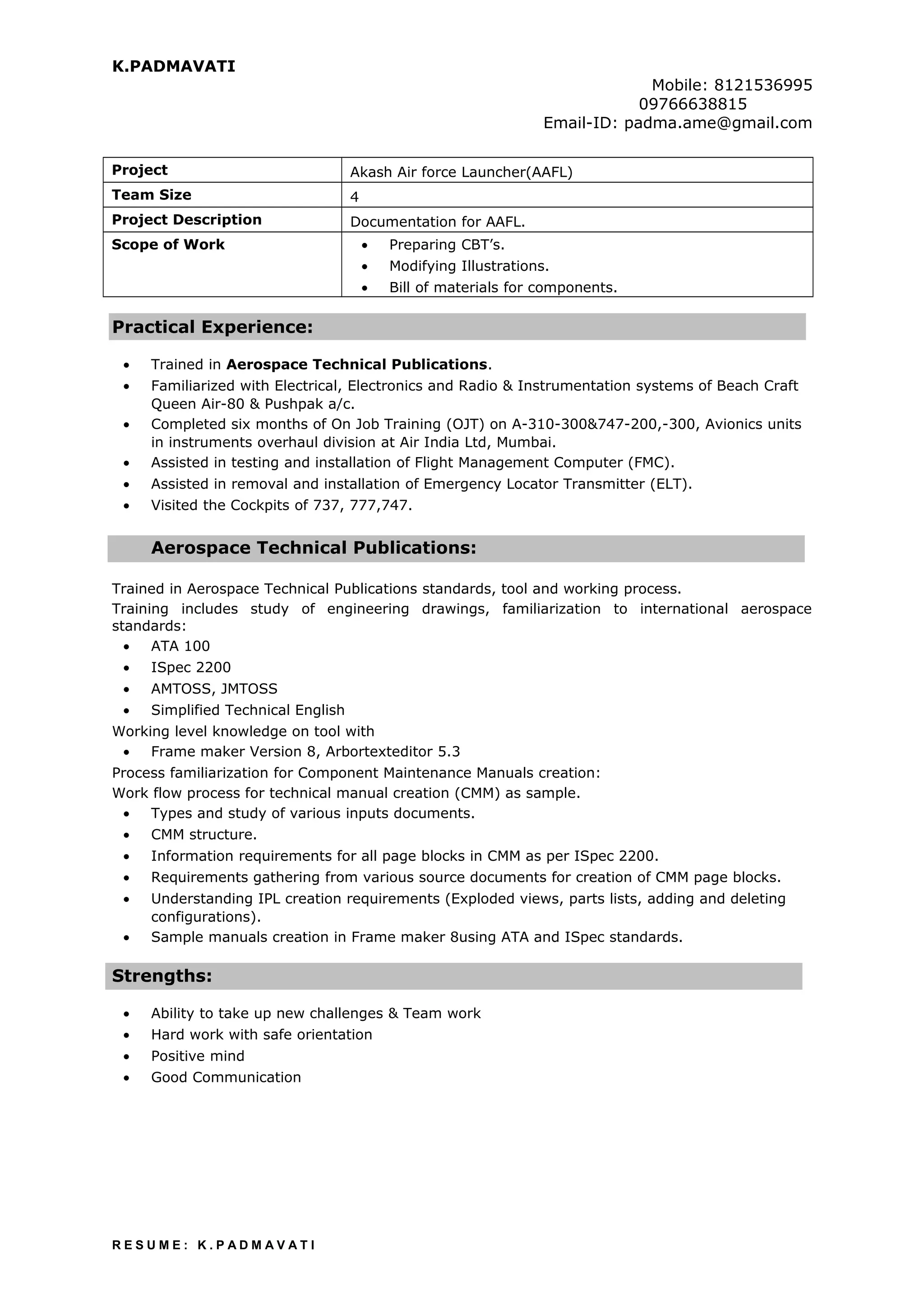 Technical writer resume padmavati (1) | DOC