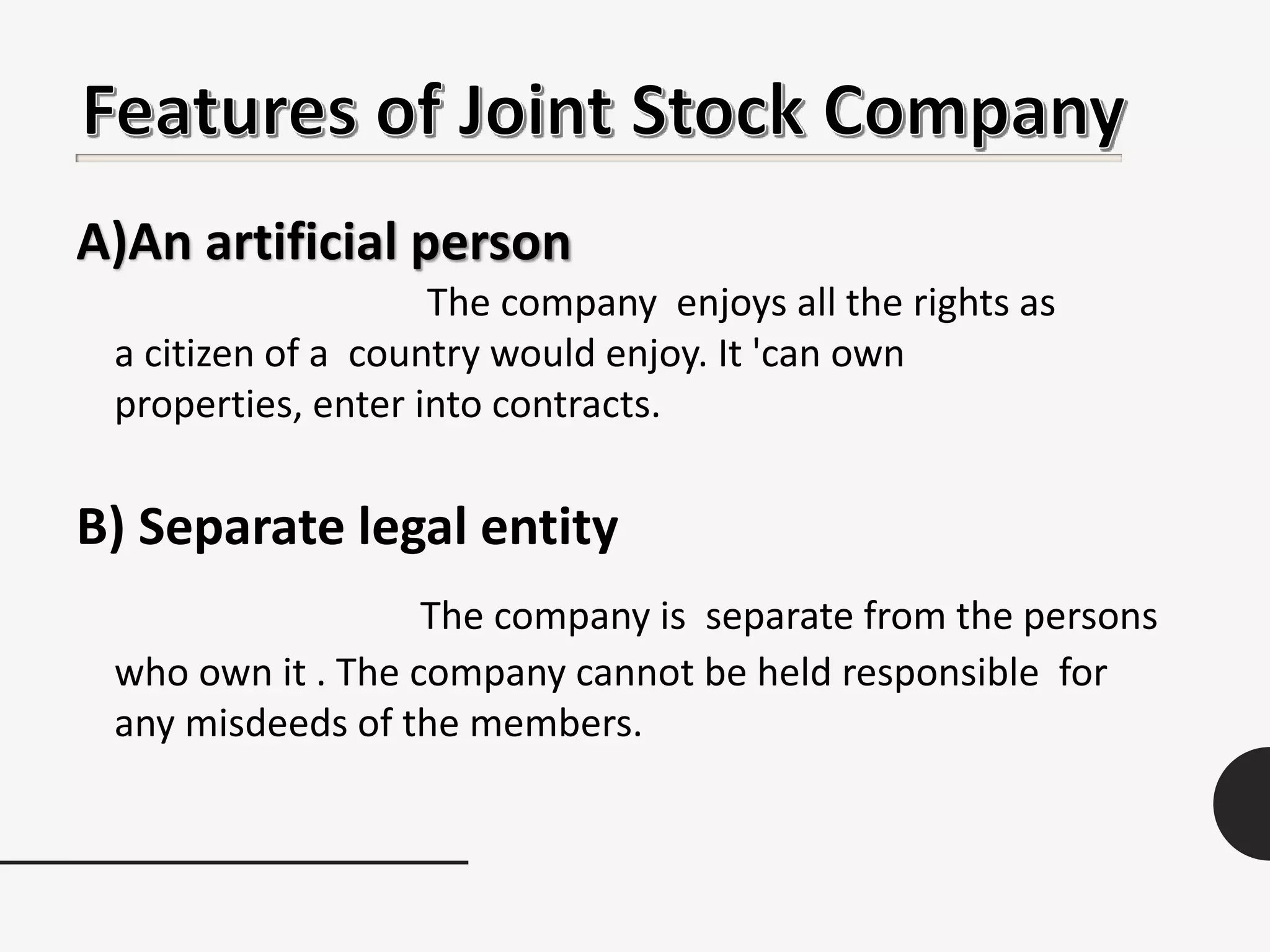 Joint Stock Company formation and features | PPTX