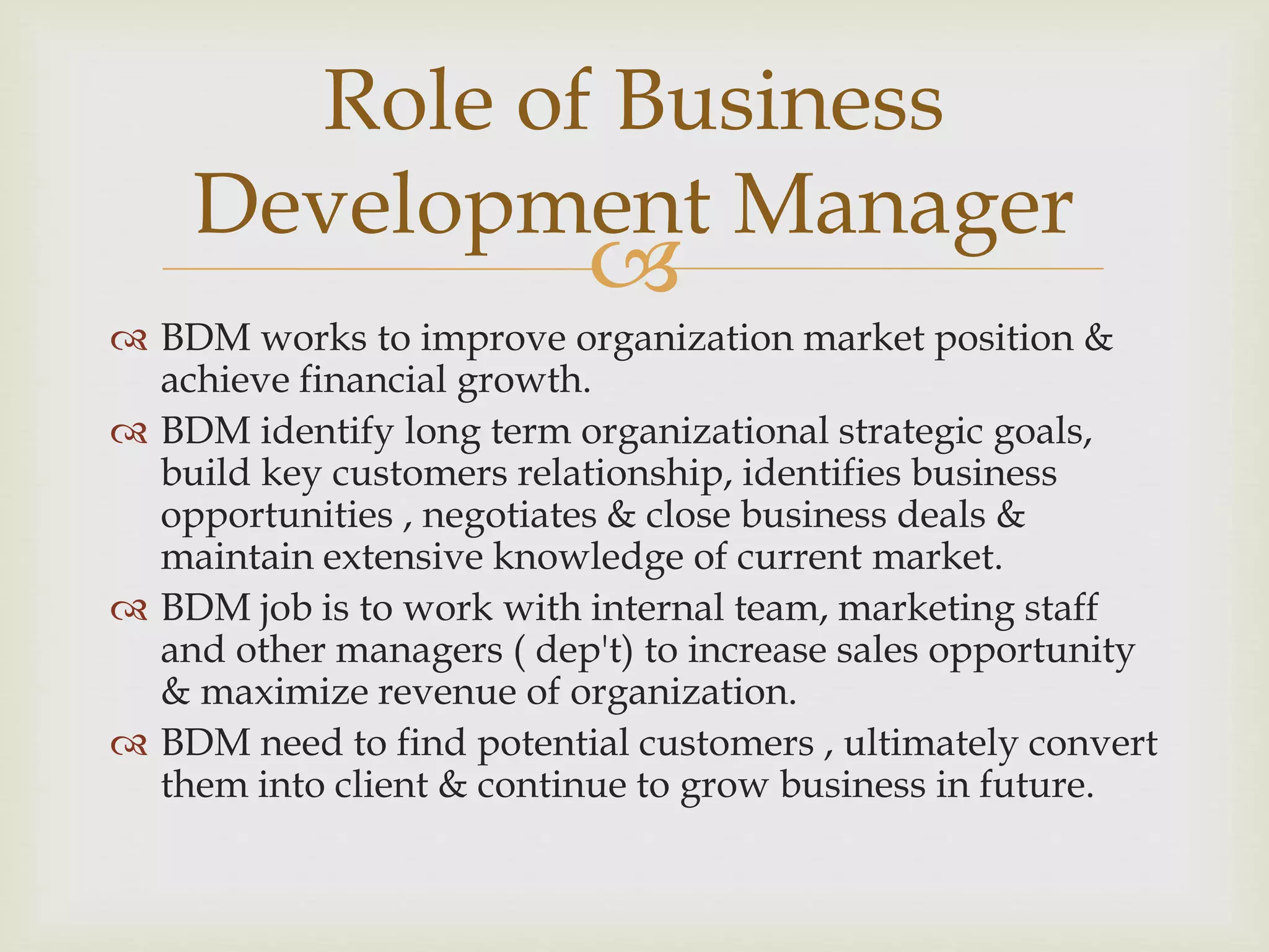 Business Development Manager Pptx