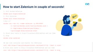 Be flexible with zalenium, a dockerized selenium grid infrastructure | PPT
