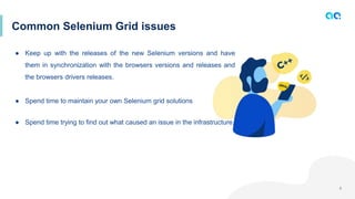 Be flexible with zalenium, a dockerized selenium grid infrastructure | PPT