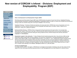 Before and after print screens of the newly renewed CORCAN Infonet | PPT