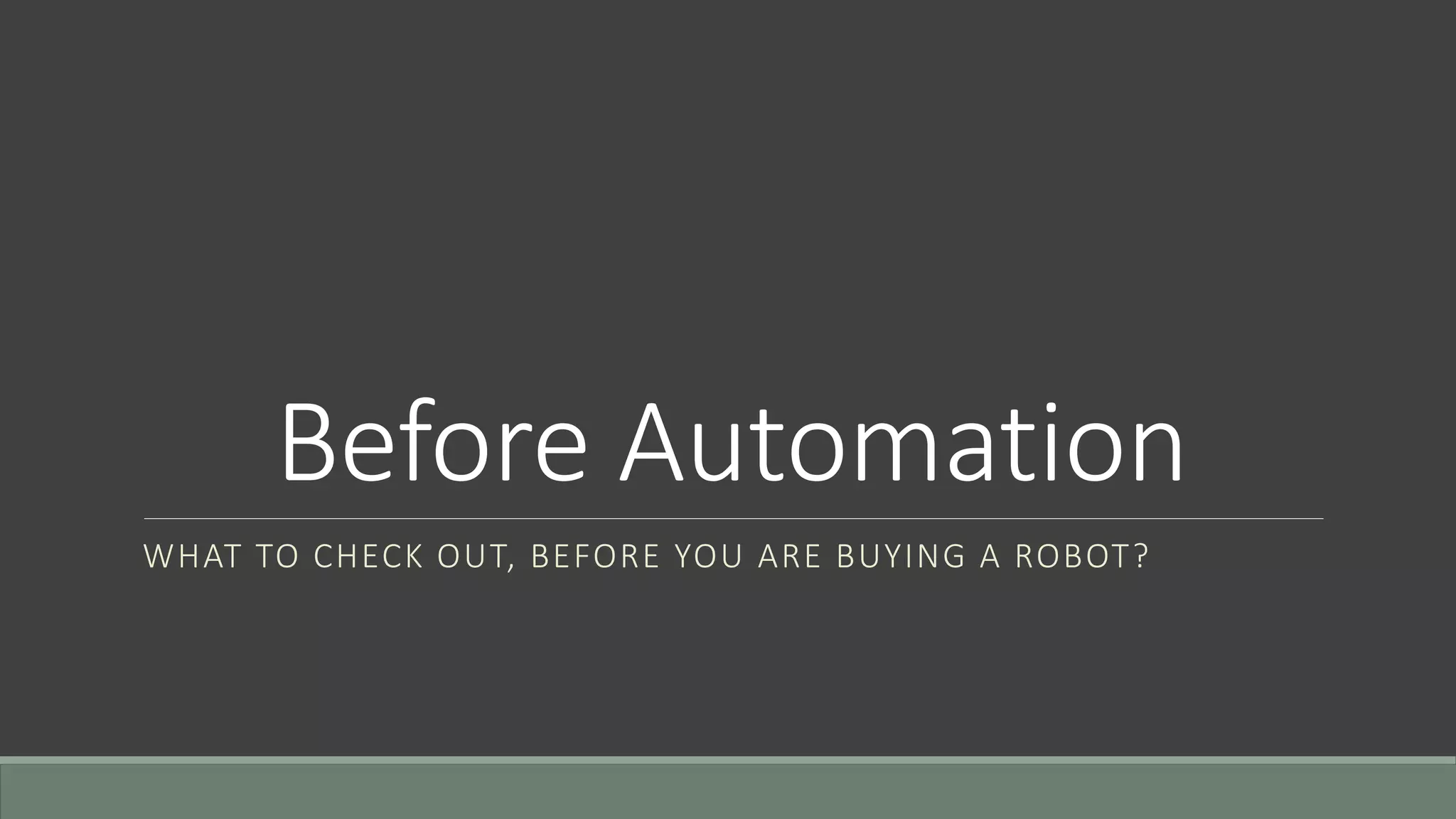 Before automation | PPTX