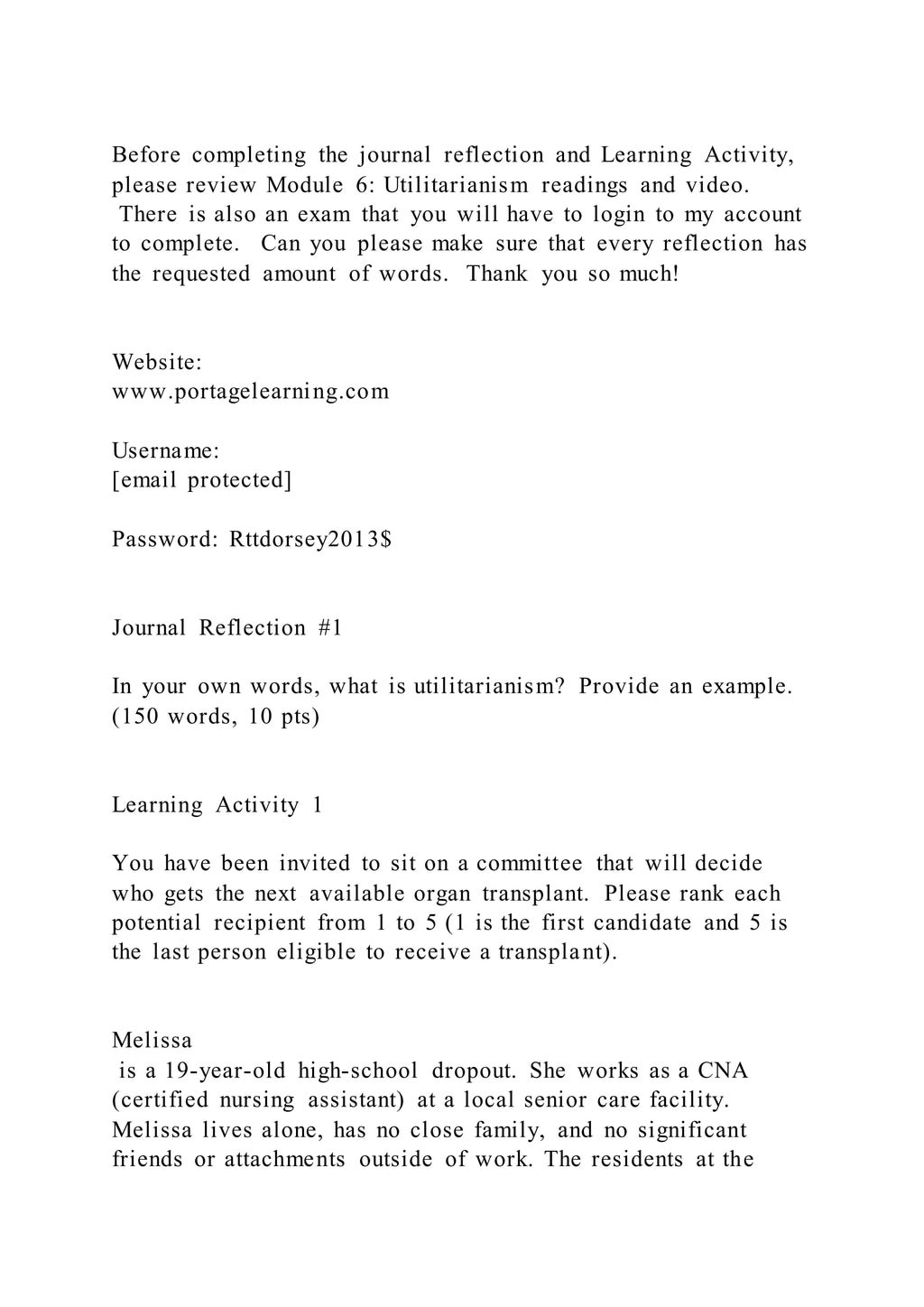 Before completing the journal reflection and Learning Activity, plea | PDF