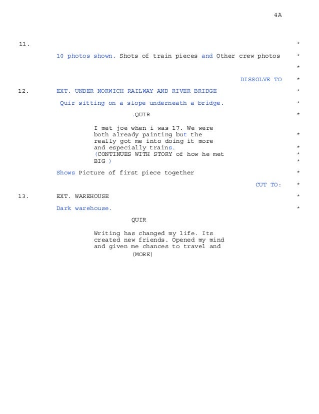 first documentary script
