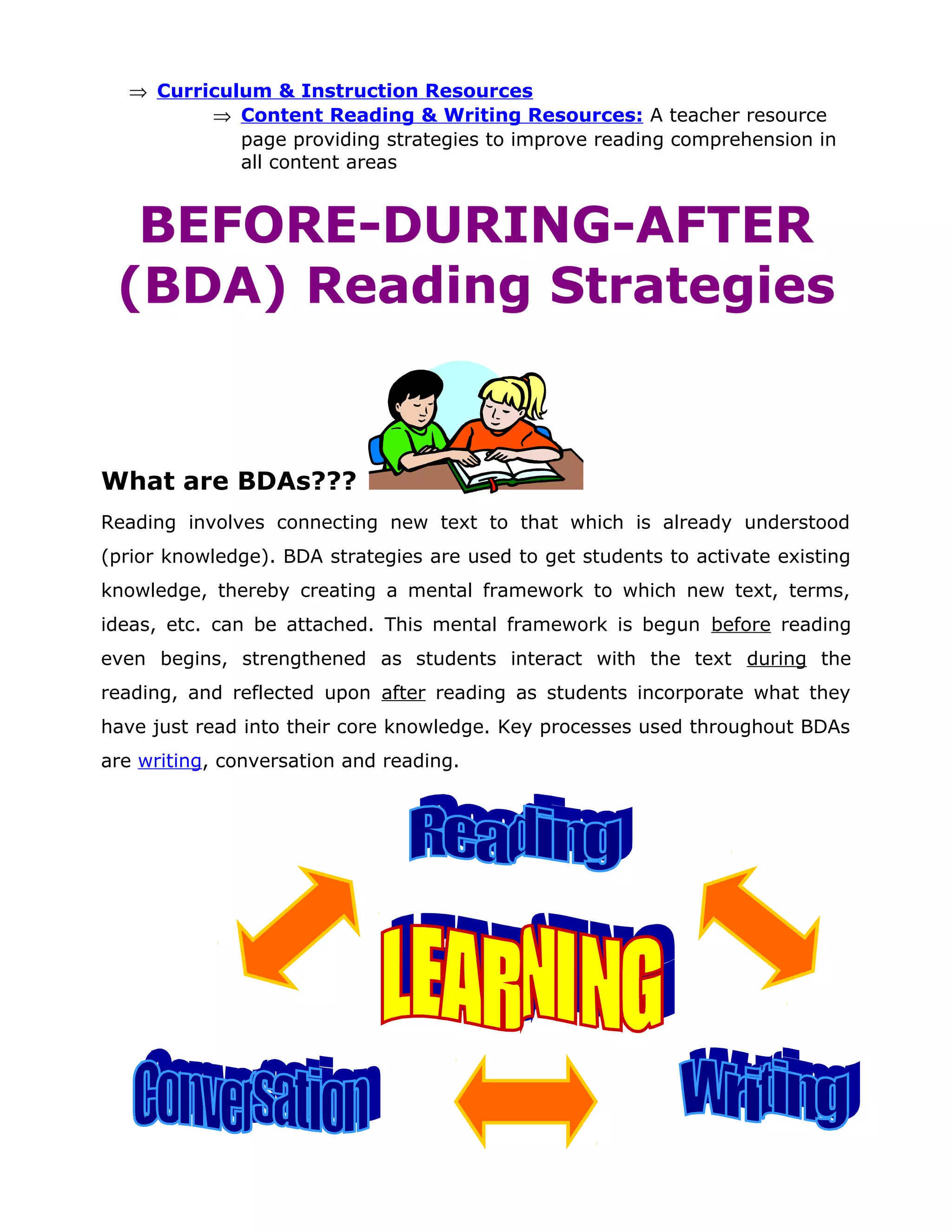 Before during after reading strategies | DOC