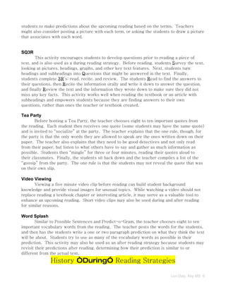 Before, During And After Reading Strategies | DOC