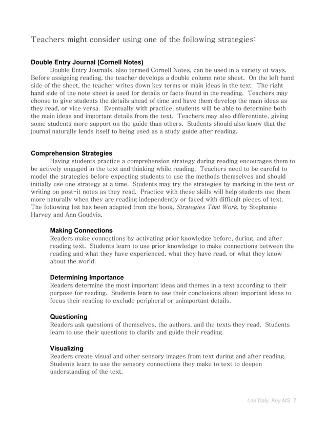 Before, During And After Reading Strategies | DOC | Educational ...