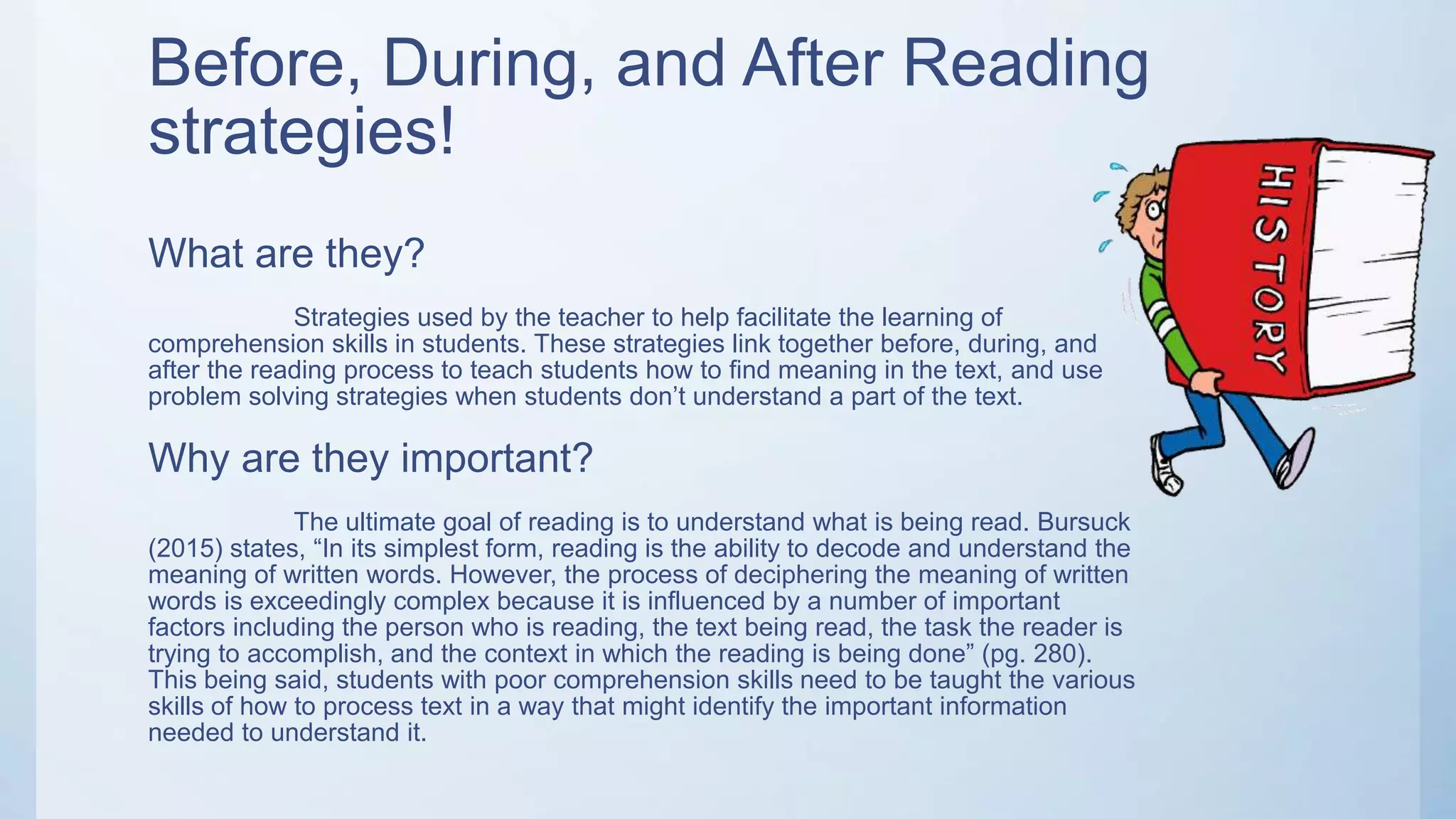 Before, during, and after reading strategies | PPTX