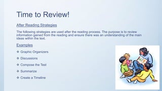 Before, during, and after reading strategies | PPTX