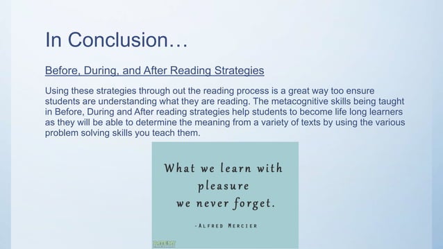 Before, during, and after reading strategies | PPTX