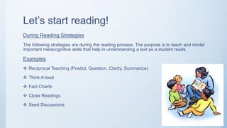 Before, during, and after reading strategies | PPTX