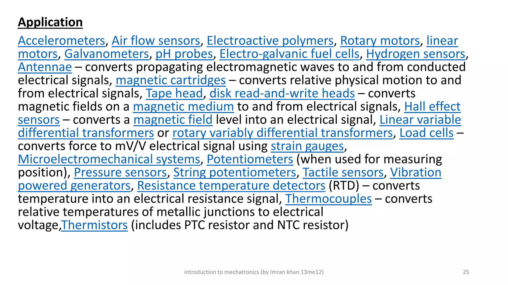 introduction to mechatronics | PPT