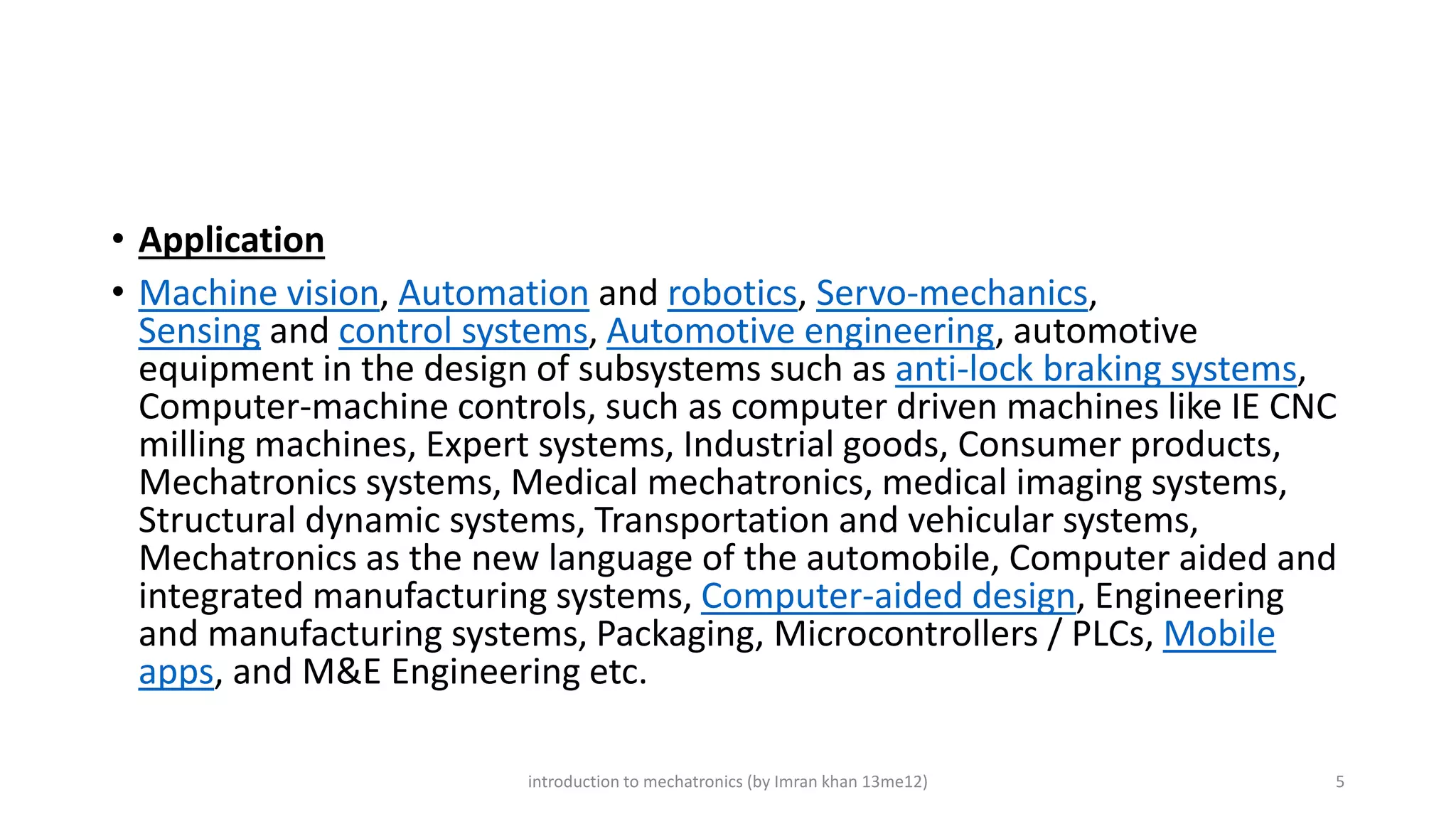 introduction to mechatronics | PPT