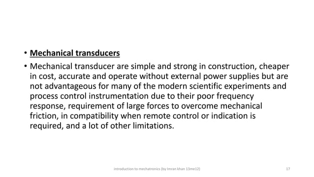 introduction to mechatronics | PPT