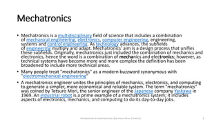 introduction to mechatronics | PPT