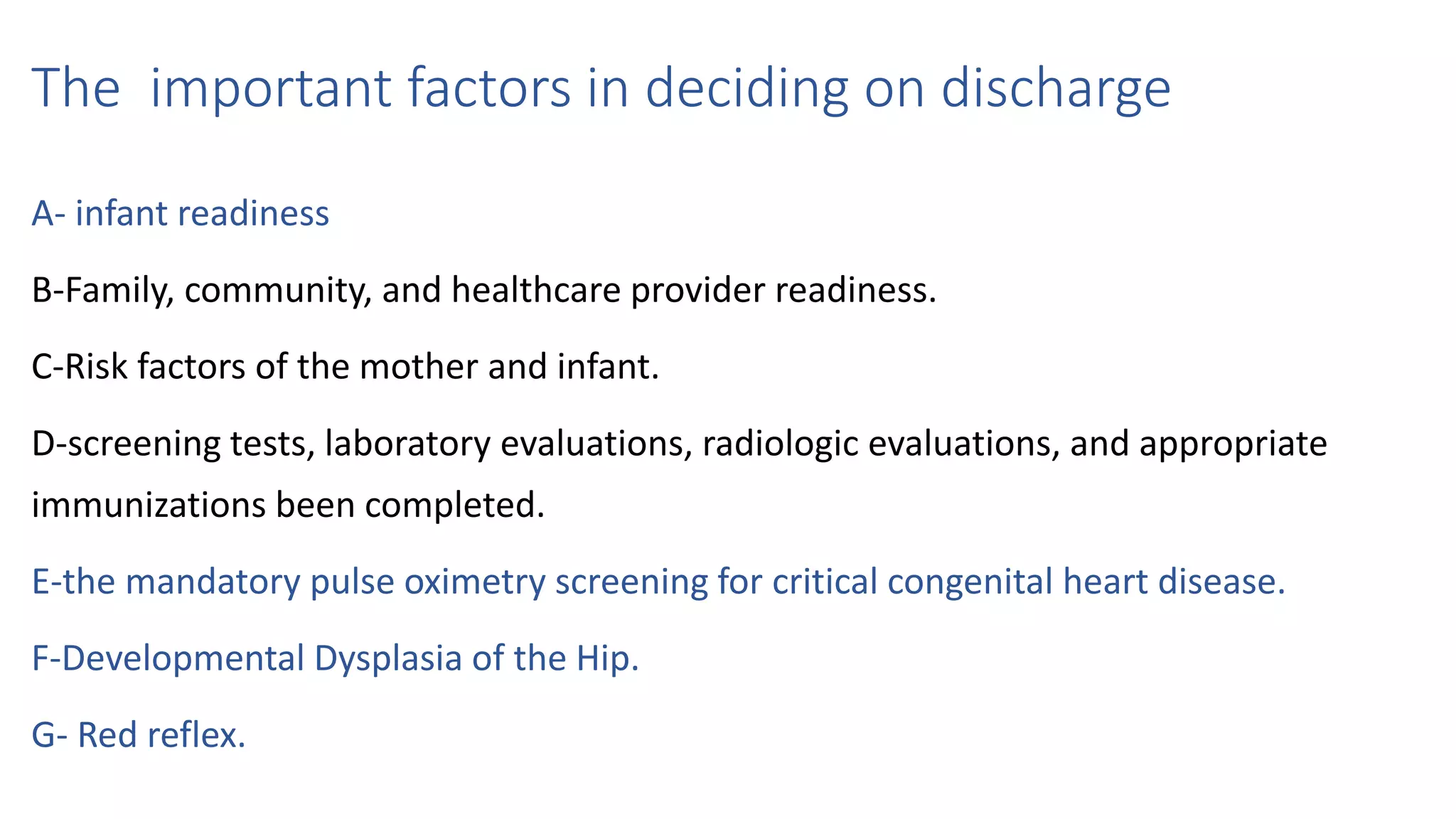 Before neonatal discharge | PPTX