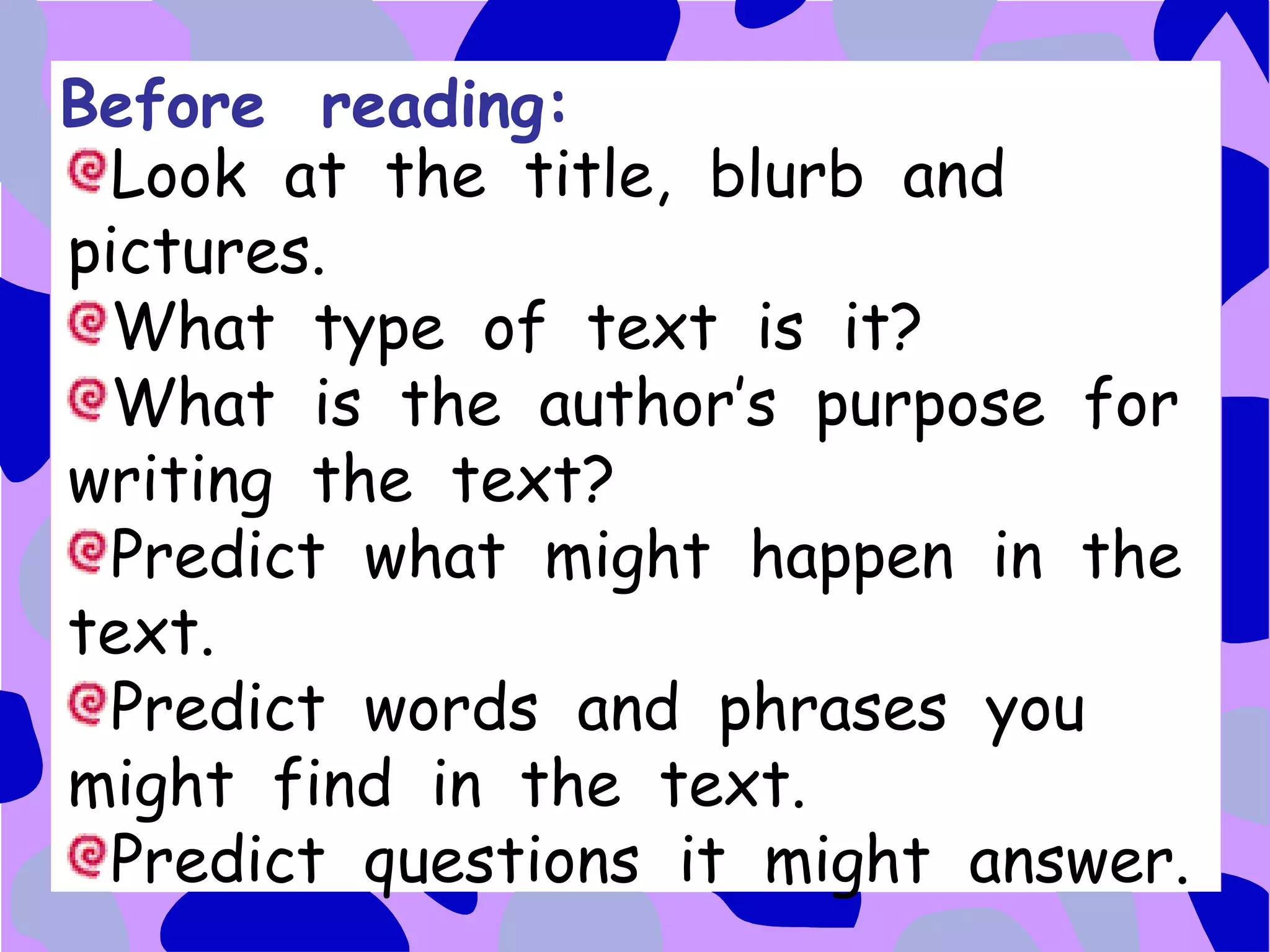 Questions to ask before reading | PPT