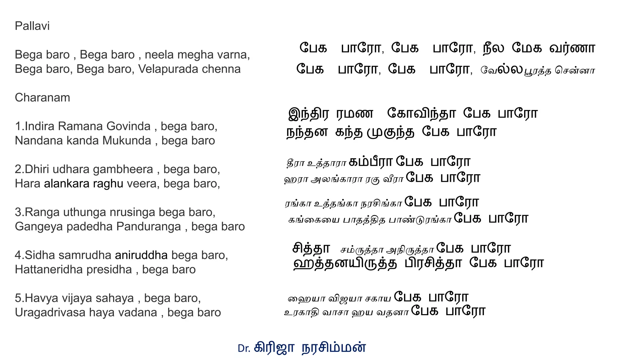 Bega baro Bega baro Neela Megha Varna-Vadhiraja Theertha | PPTX