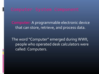 Introduction to Computer Applications | PPT