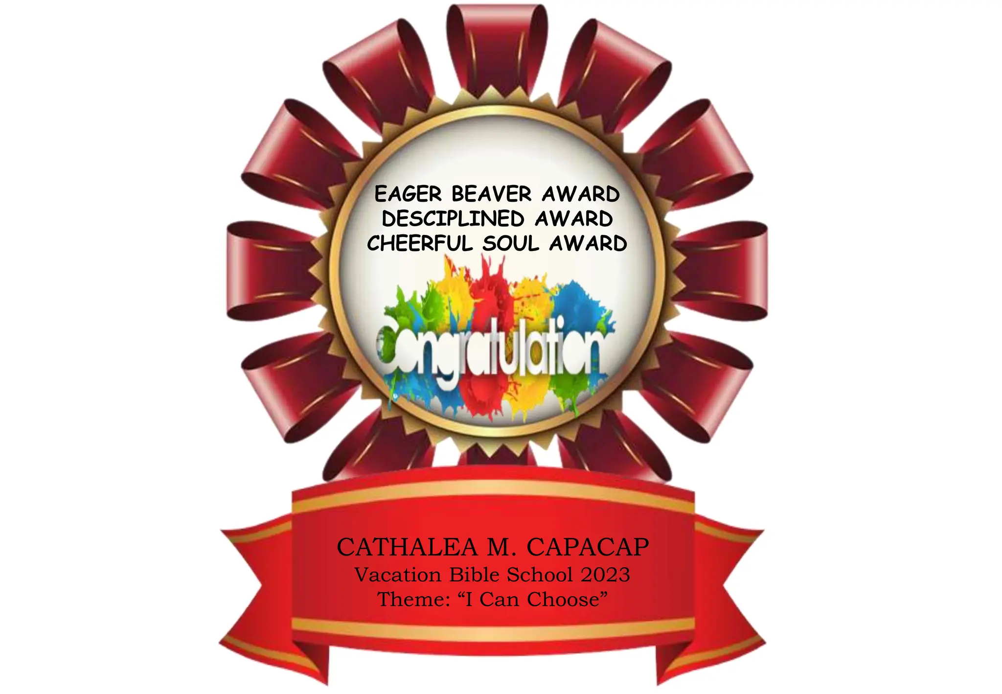 Award template for beginner students of DVBS | PPTX